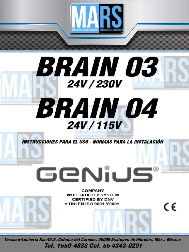 Manual GENIUS Brain 03-04 A 24v | PDF | Transformador | Tornillo