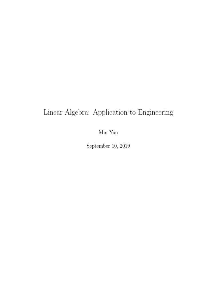 Linear Algebra Application To Engineering | PDF | Electrical Network ...