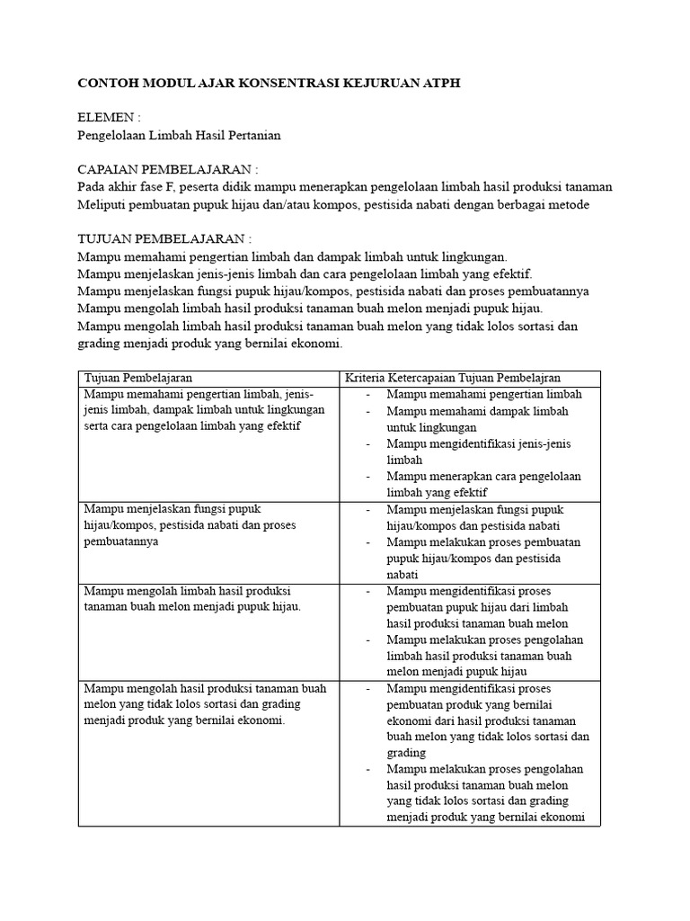 Modul Ajar Limbah | PDF