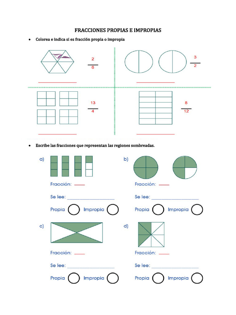 Fracciones Propias e Impropias | PDF