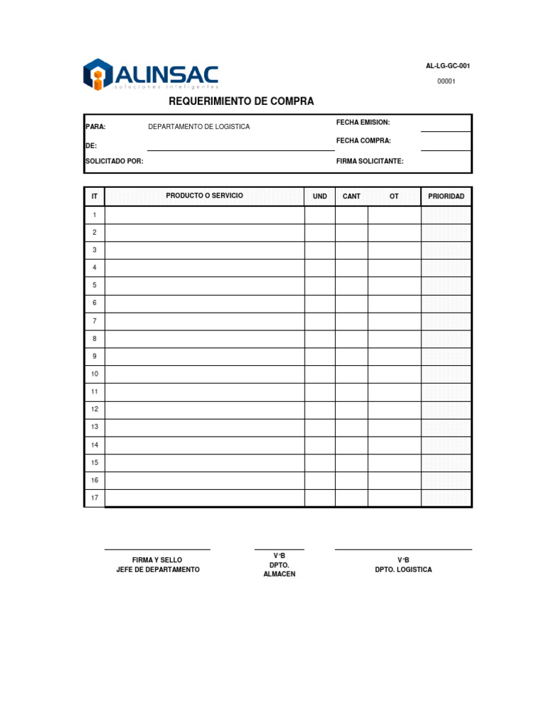 Formato de Requerimiento Almacen | PDF
