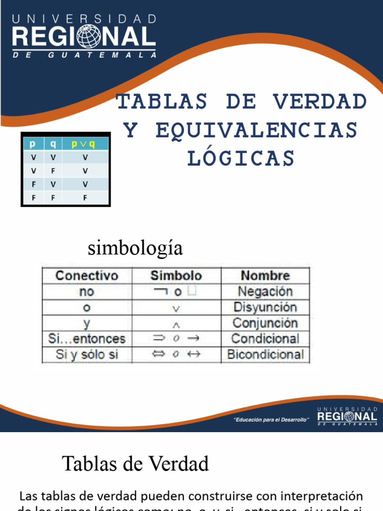 Tablas de Verdad Continuación | PDF