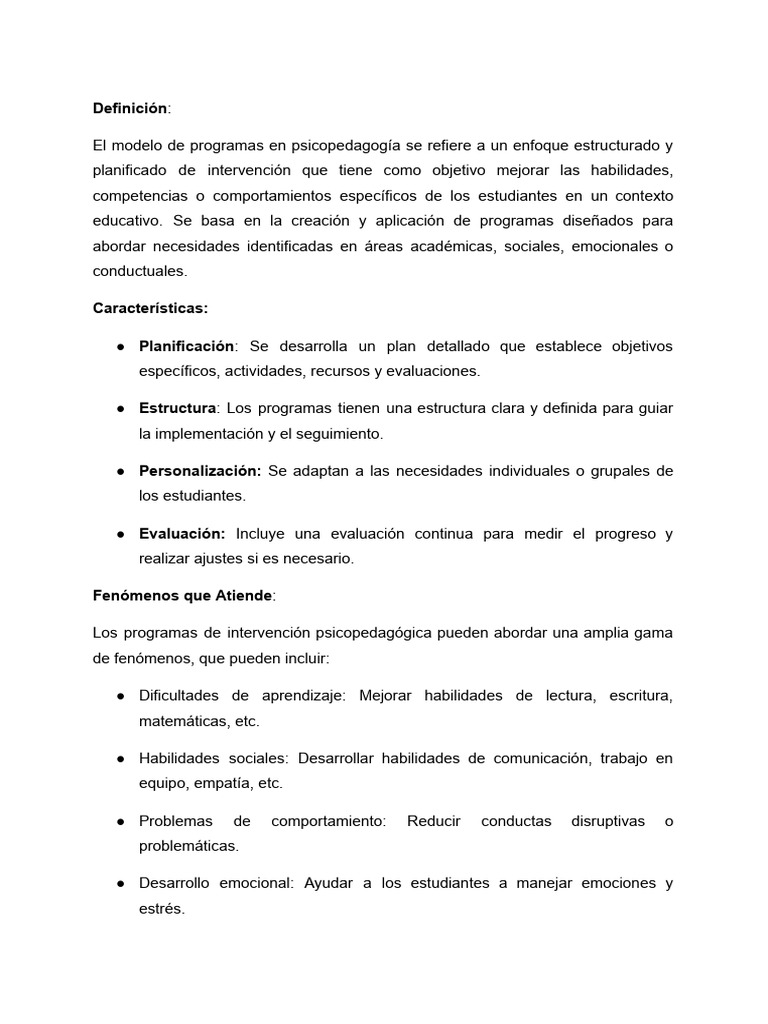 Modelo de Programas | Descargar gratis PDF | Estrés (biología) | Ansiedad