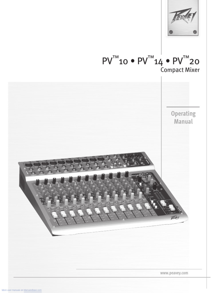 Manual Peavey PV 20 | PDF | Connectique | Qualia