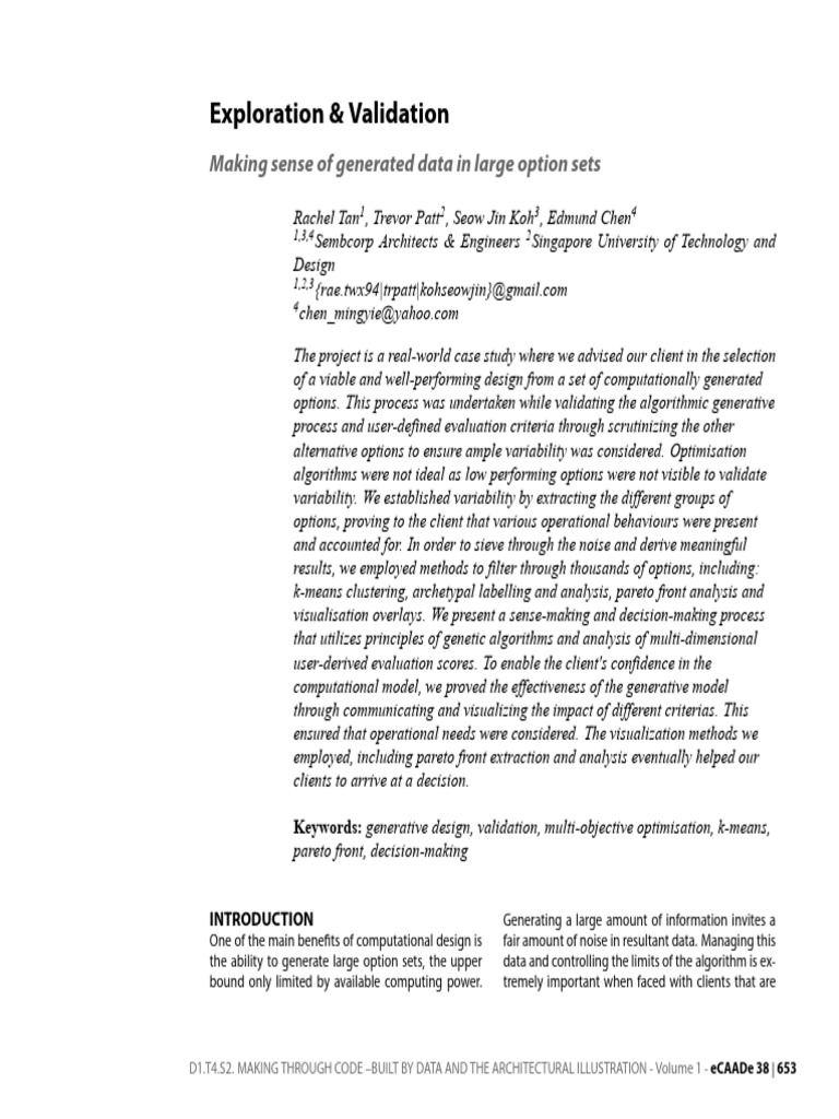 Tan - Et Al.2020.exploration and Validation Making Sense Og Generated Data in Arge Options Sets ...
