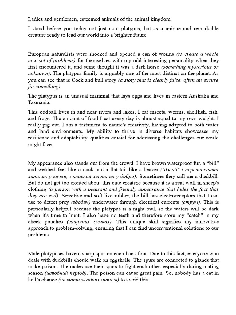 Platypus Pdf Organisms
