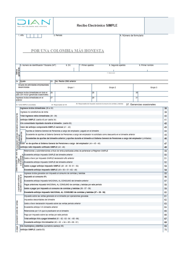 SI 2593 Recibo Electronico Simple | PDF