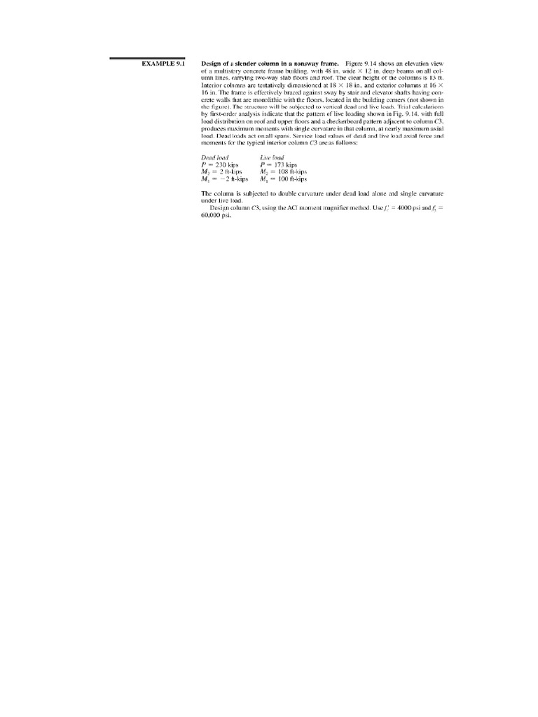 Slender Columns Example ACI | PDF