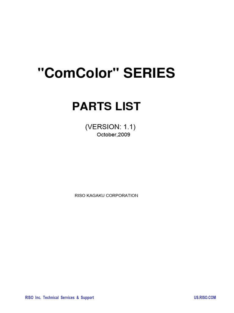 ComColor Series Parts List Rev.1.1 | PDF | Gear | Equipment