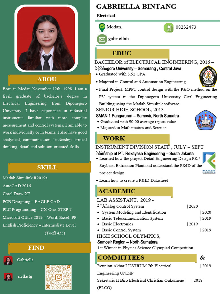 CV Gabriella Bintang Sitanggang | PDF | Engineering | Computing