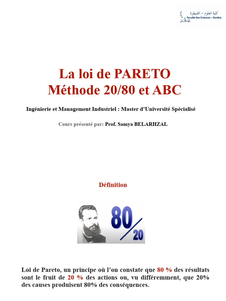 Loi de Pareto et Méthode ABC en Gestion | PDF | Inventaire | Logistique