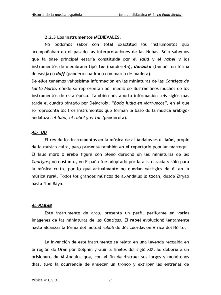 Instrumentos Medievales | PDF | Al Andalus | Tambor