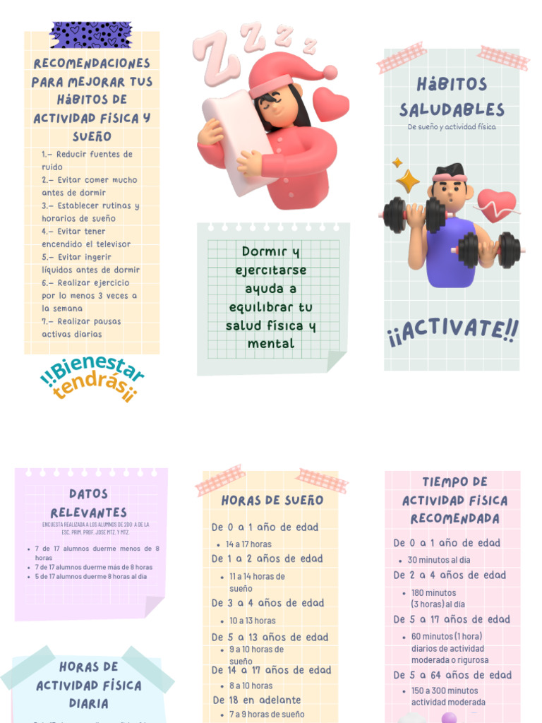 Tríptico sobre los hábitos saludables | PDF | Dormir