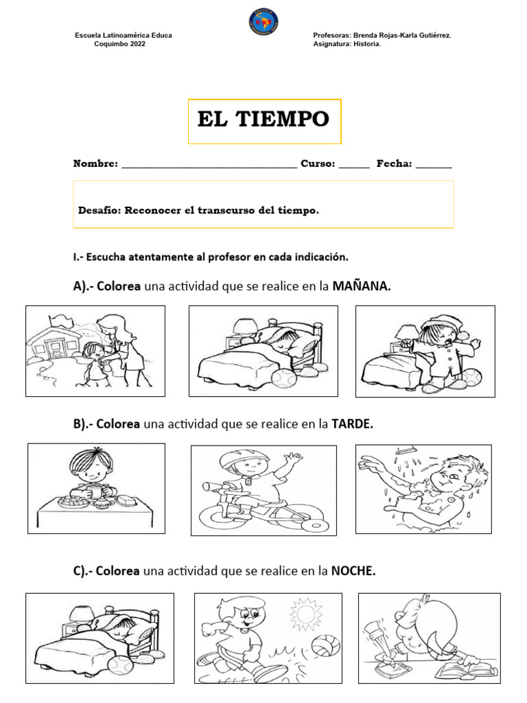 Actividades Diarias en Escuela Latinoamérica | PDF