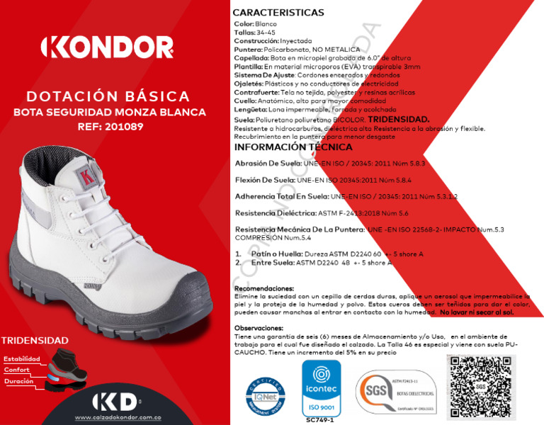 #1 Ficha Tecnica Botas de Seguridad | PDF