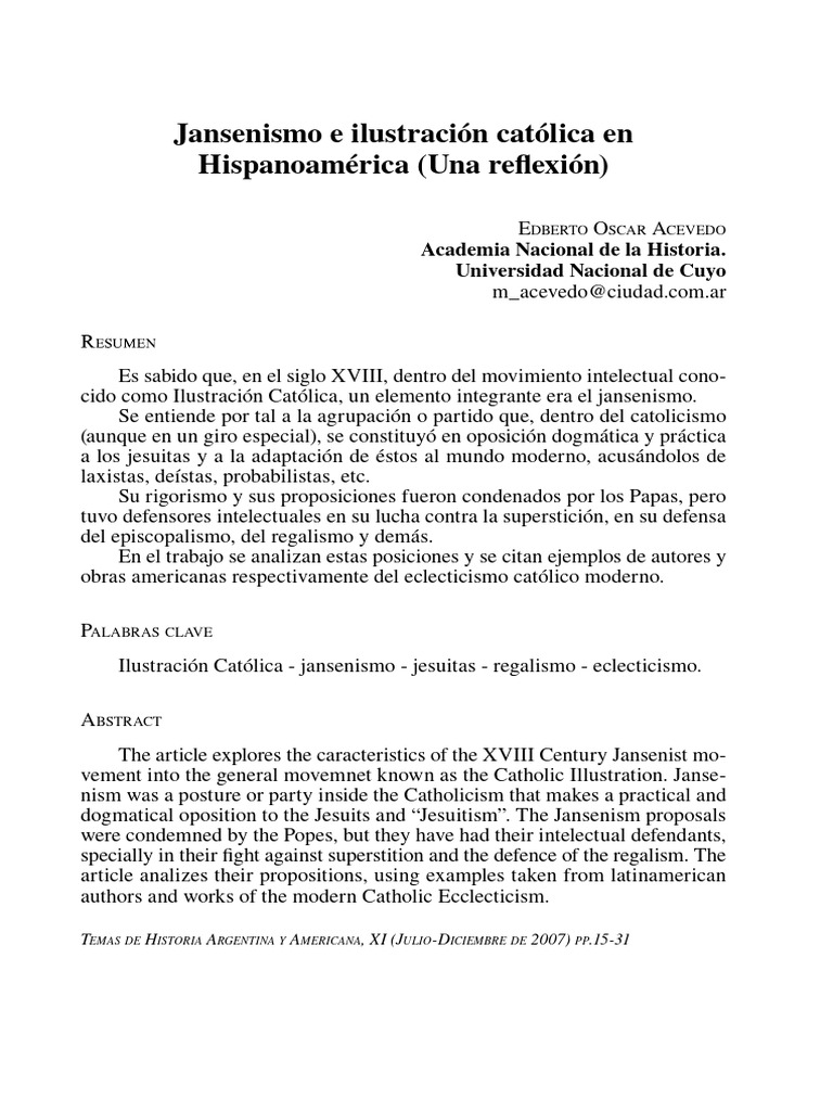 Jansenismo e Ilustracion | PDF