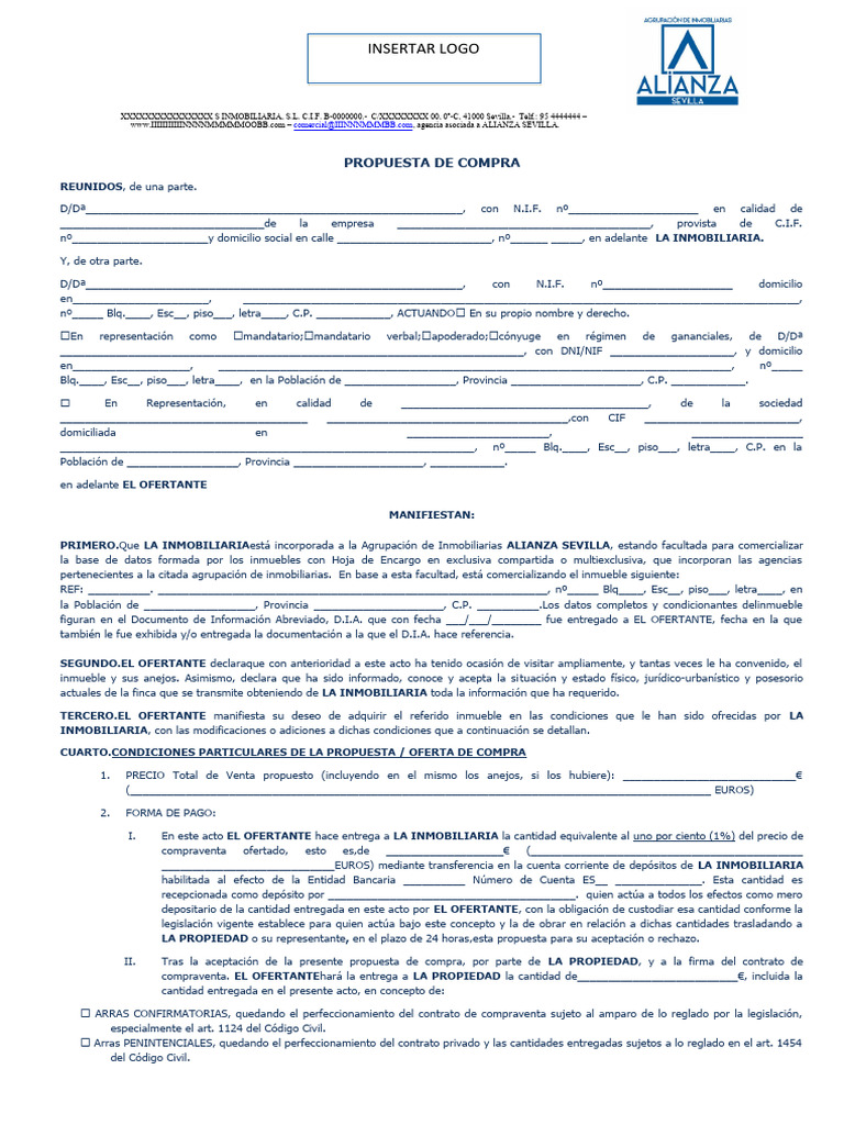 Oferta de Compra | PDF | Consentimiento | Derecho civil (sistema legal)