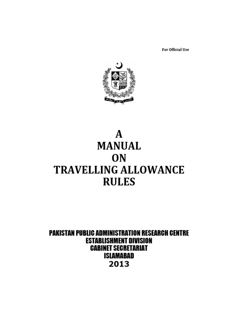 (Updated) Manual of Travelling Allowance | PDF | Transport