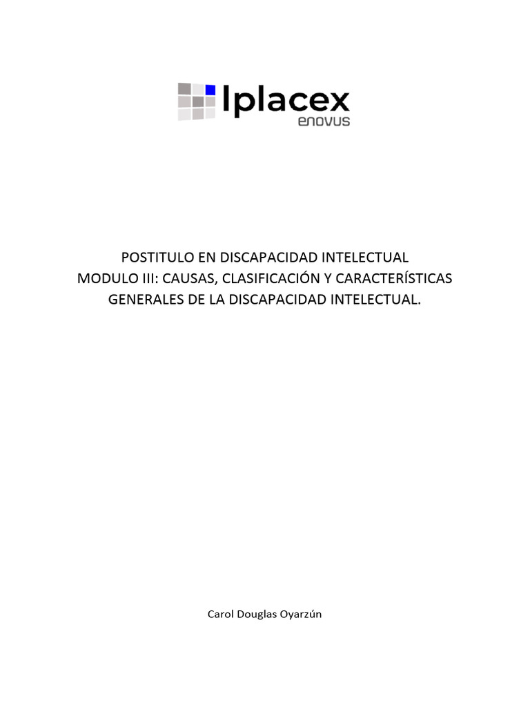 MODULO III Evaluación Final | PDF | Discapacidad intelectual | Comportamiento