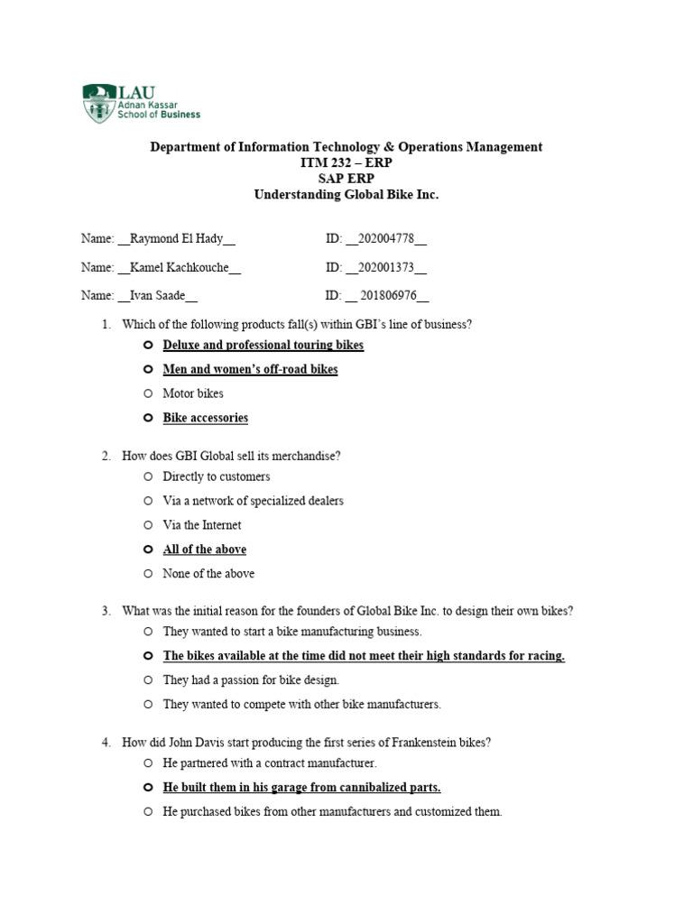GBI Self Assessment | PDF