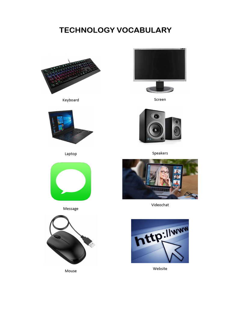 Technology Vocabulary | PDF | Computers | Technology & Engineering