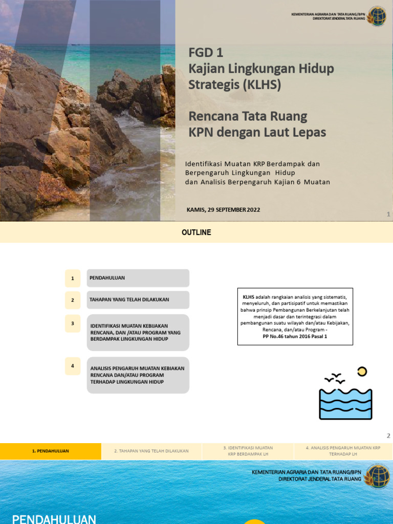 Draft FGD KLHS RTR KPN Laut Lepas - 28 September 2022 | PDF