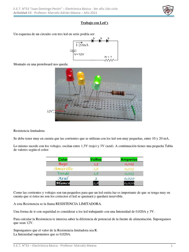 Act - 13 - Treabajo Con Leds | PDF