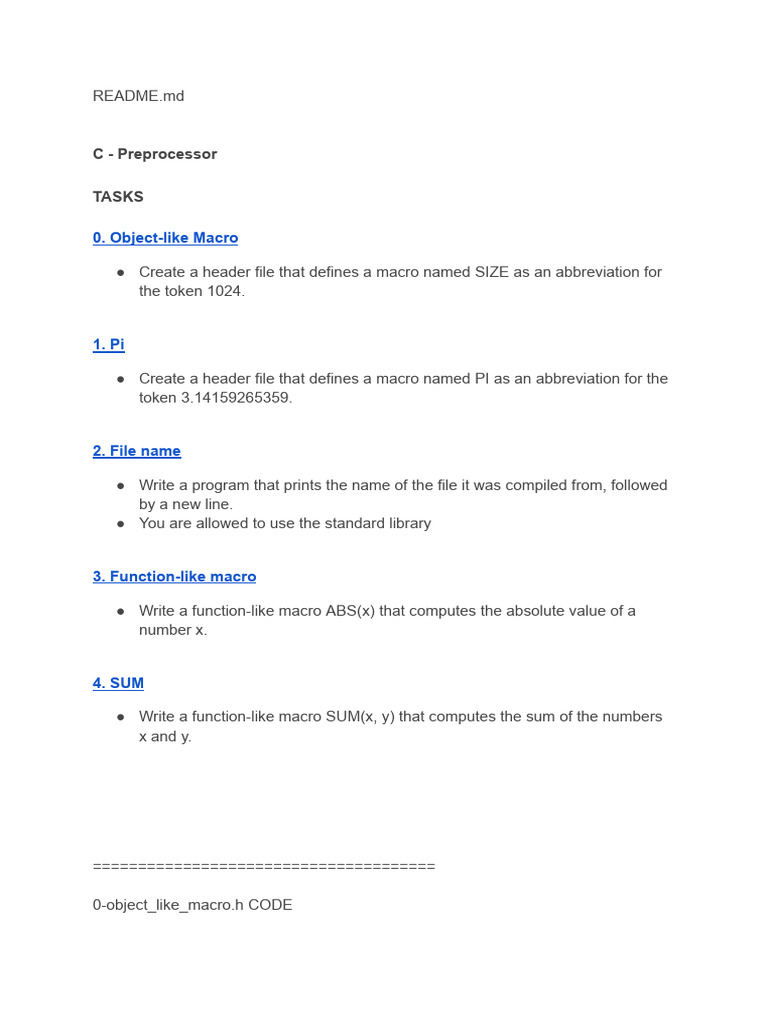 C - Preprocessor | PDF