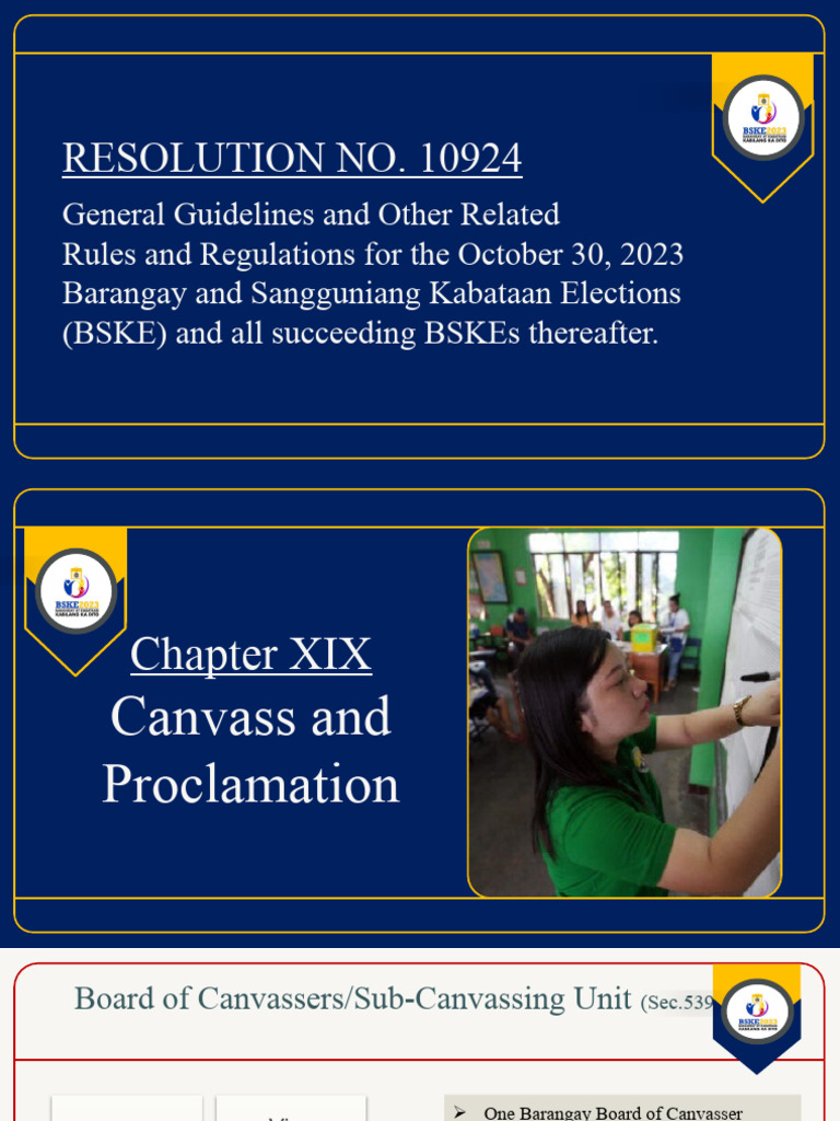 Guidelines for BSKE Canvassing Procedures | PDF | Elections | Political ...