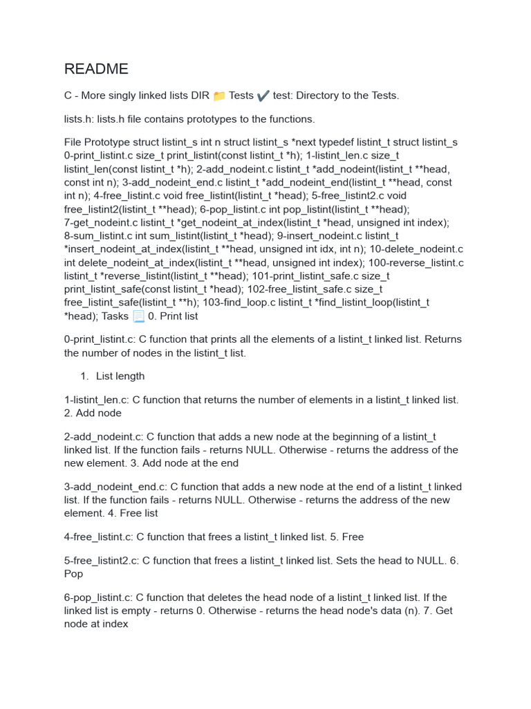 0x13-More Singly Linked Lists | PDF 0x13-More Singly Linked Lists | PDF