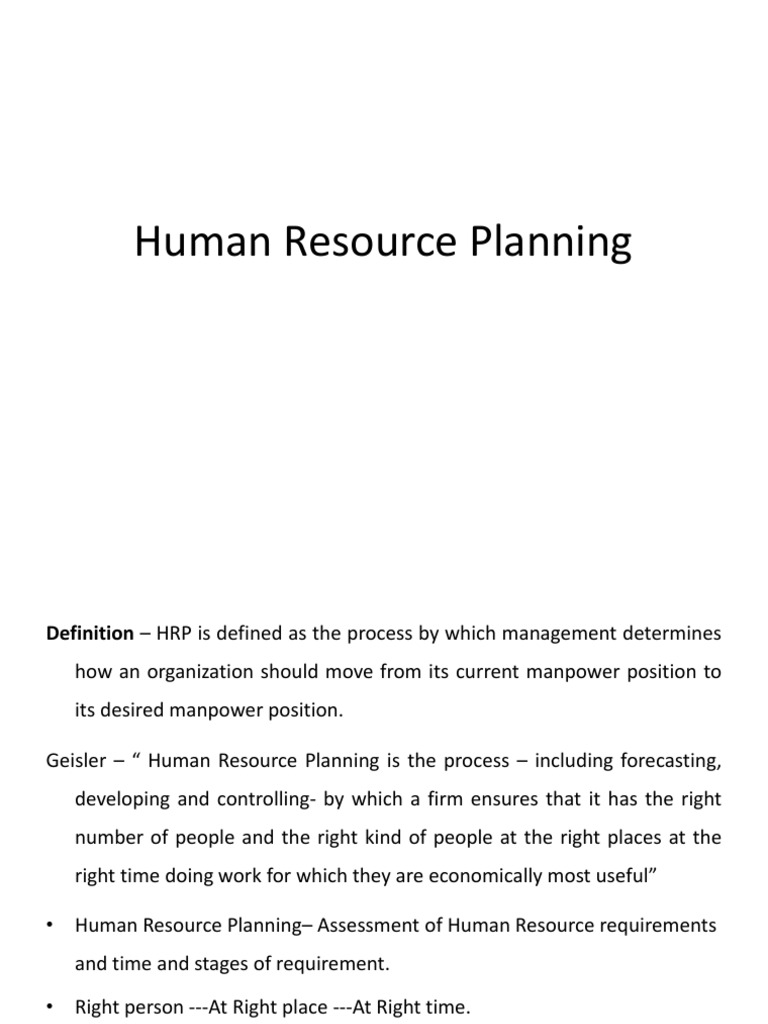 Human Resource Planning | PDF | Employment | Human Resource Management