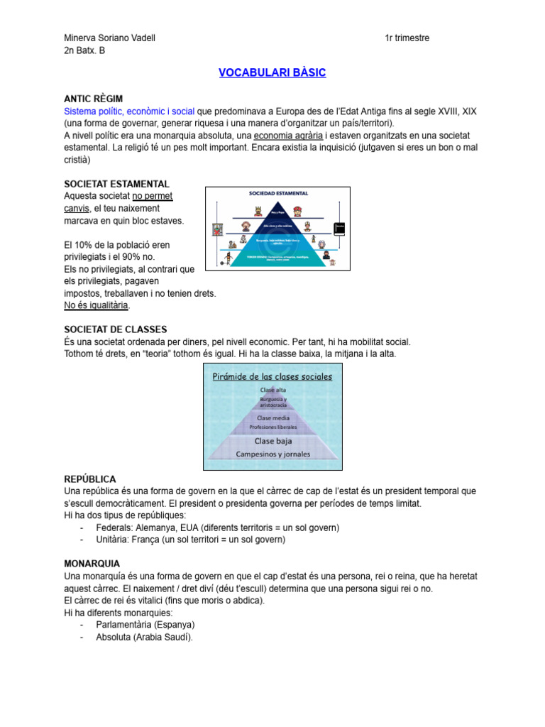 Vocabulari Bàsic | PDF
