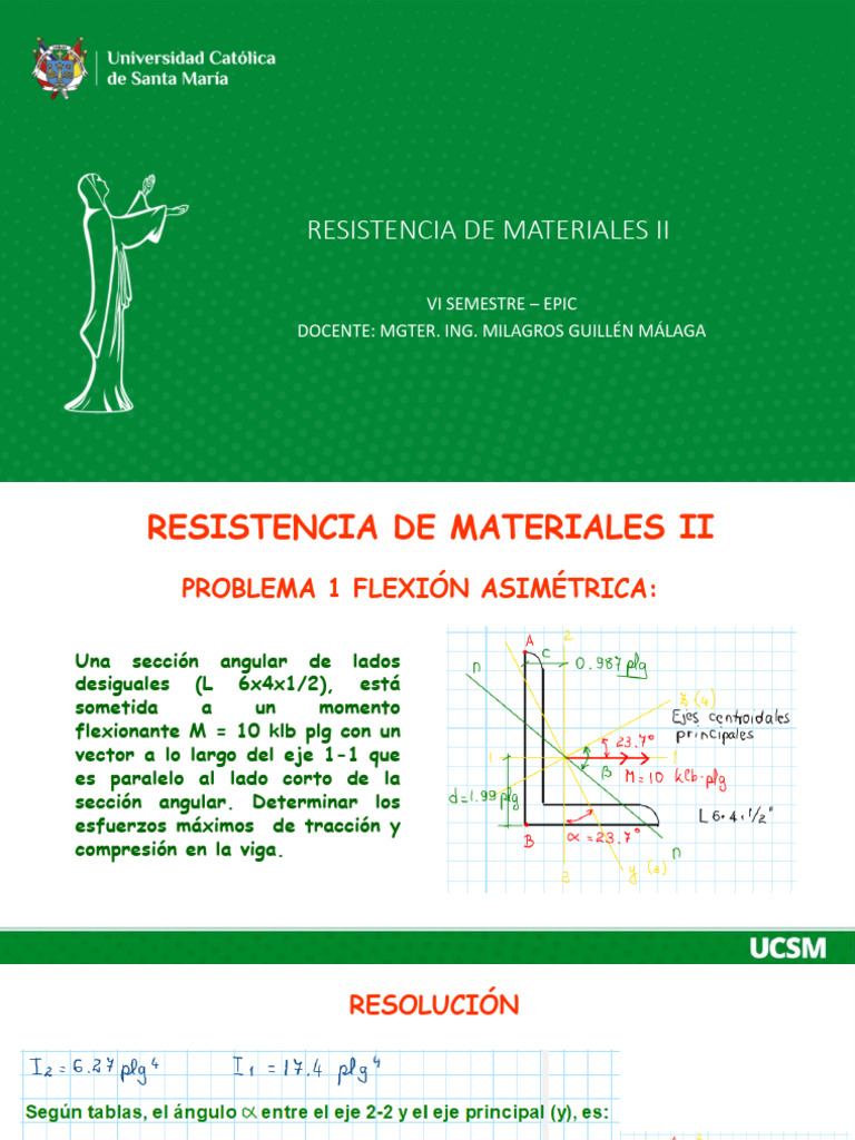 Flexión Asimétrica Fórmula Generalizada | PDF | Doblar | Viga (Estructura)