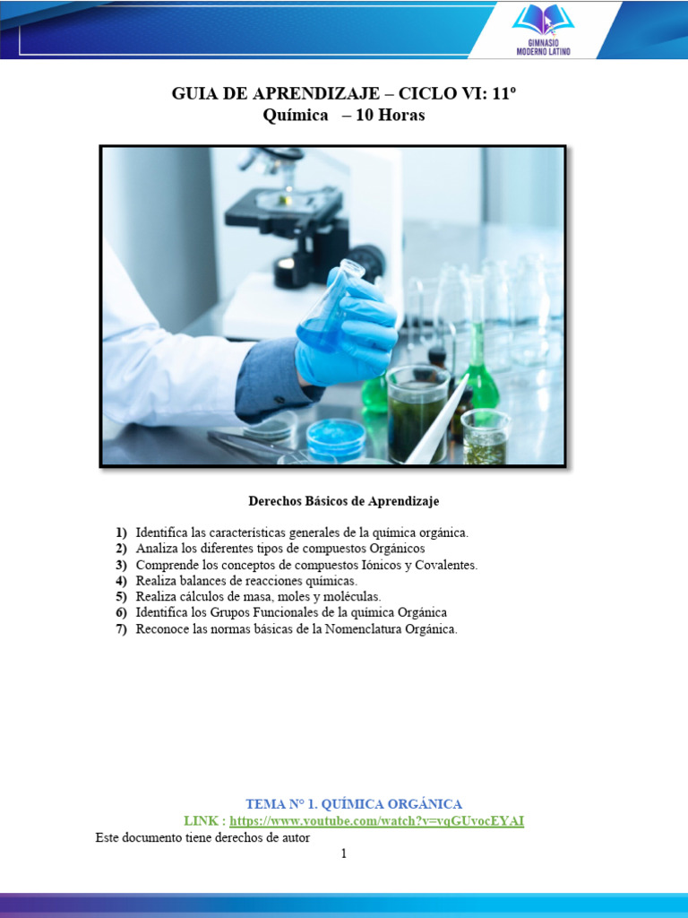 Guia de Aprendizaje Química VI | PDF | Compuestos químicos | Enlace ...