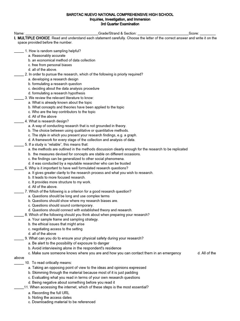 iii-3nd-quarter-exam-20231-pdf-methodology-scientific-method