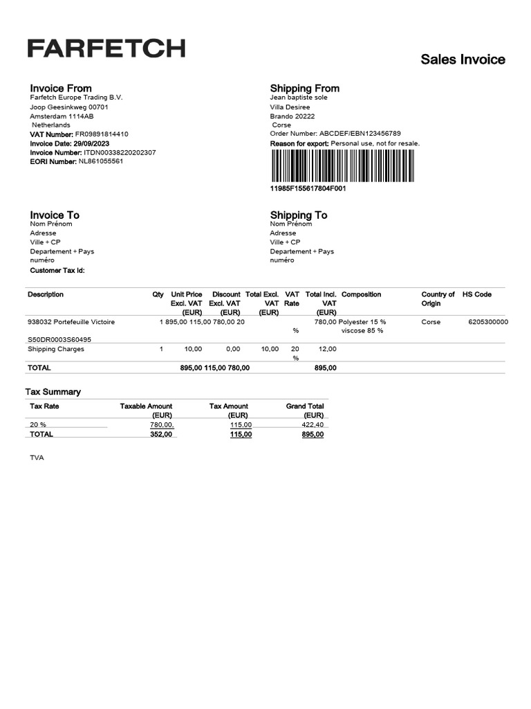 Facture Fartech2023 | Download Free PDF | Value Added Tax | Invoice