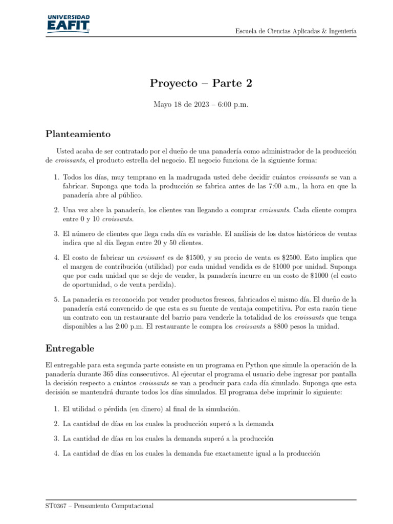 Trabajo de Python Panaderia | PDF