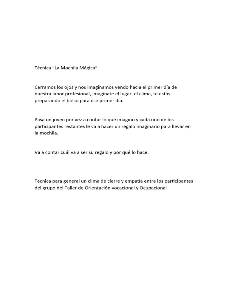 T俢nica Mochila Magica (1) | PDF