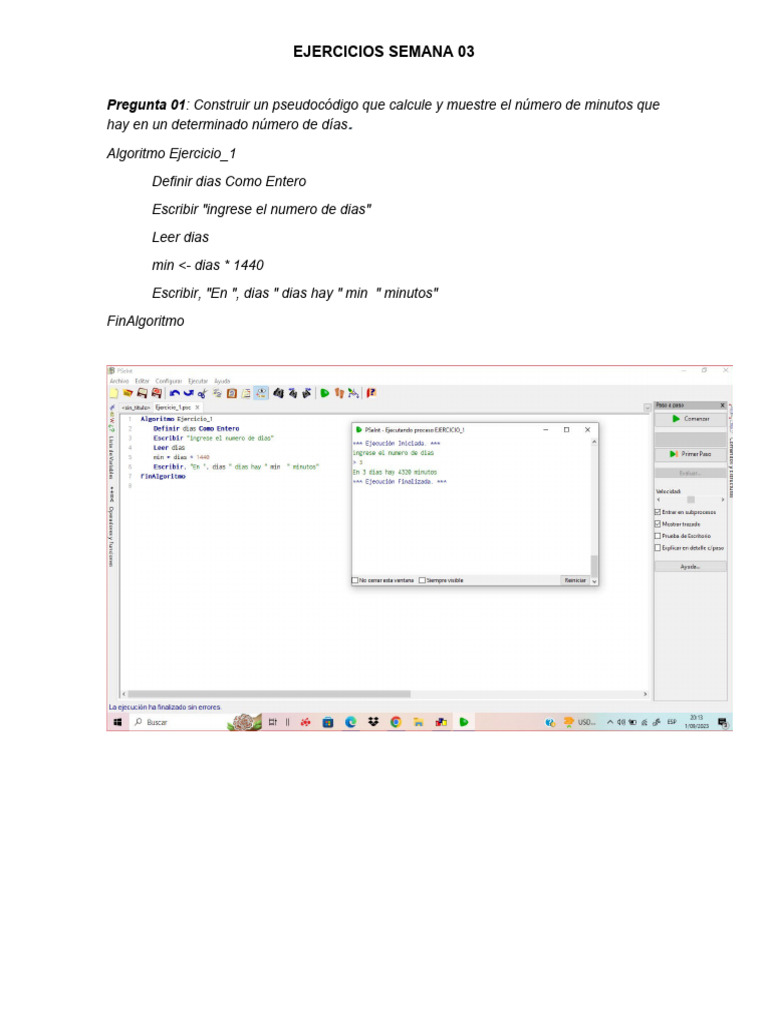Ejercicios Semana 03-Danixa Estefania Reyes Gonza | PDF
