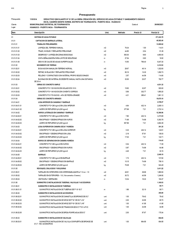 Presupuesto Deductivo Vinculante Nro 01 | PDF