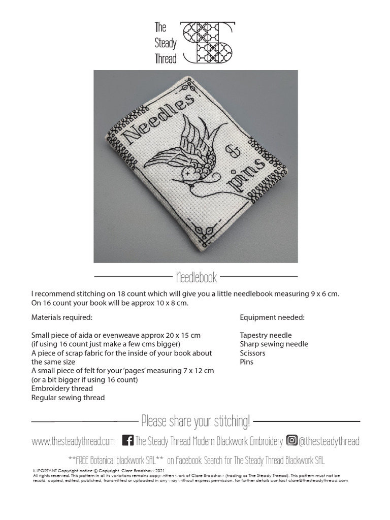 The Steady Thread - Needlebook | PDF | Sewing | Embroidery