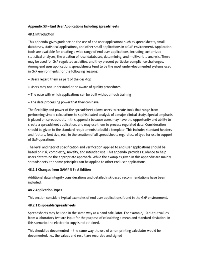Appendix S3 Hojas de Calculo End User Applications | Download Free PDF | Spreadsheet | Databases