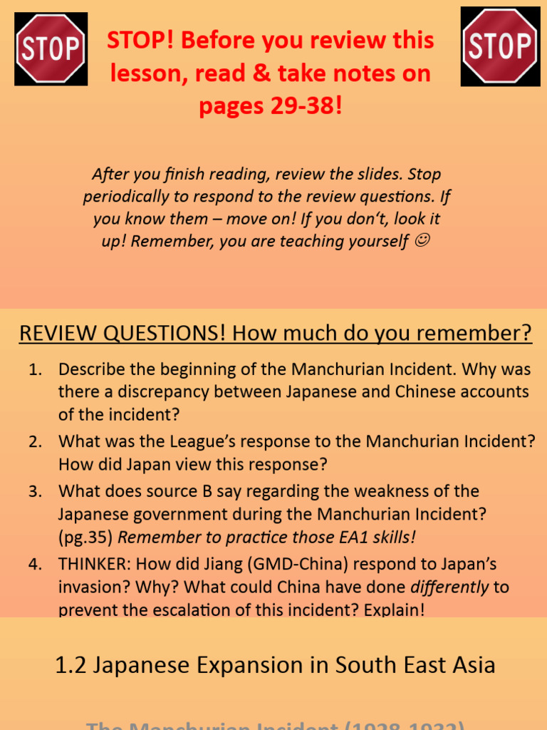 Manchurian Incident Study Guide | PDF | Manchuria | China