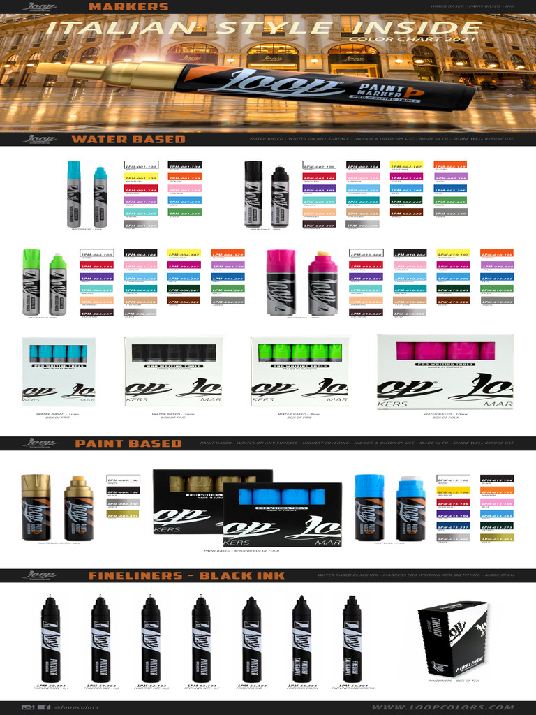Loop Colors Paint and Marker Chart | PDF
