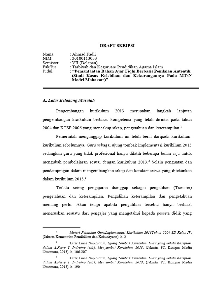 Draf Skripsi | PDF