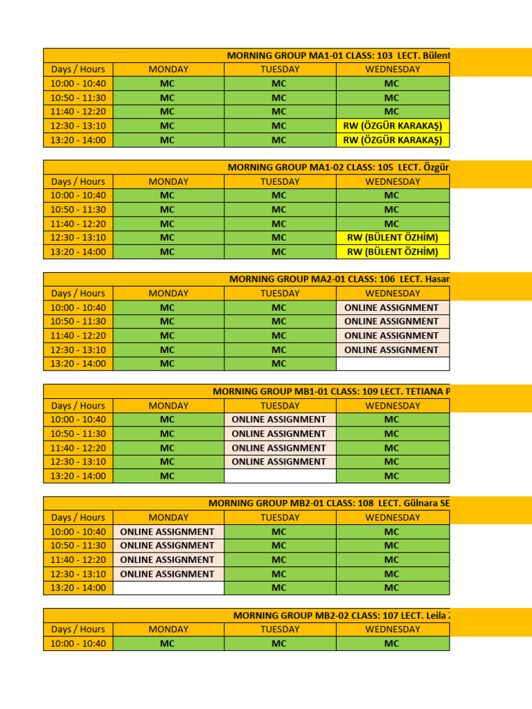 Updated Schedule | PDF