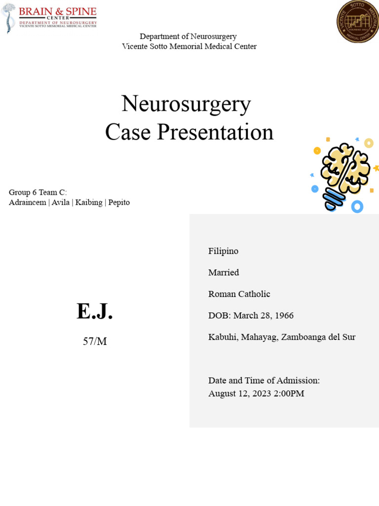 Neuro Case Presentation Group 6 Team C | PDF
