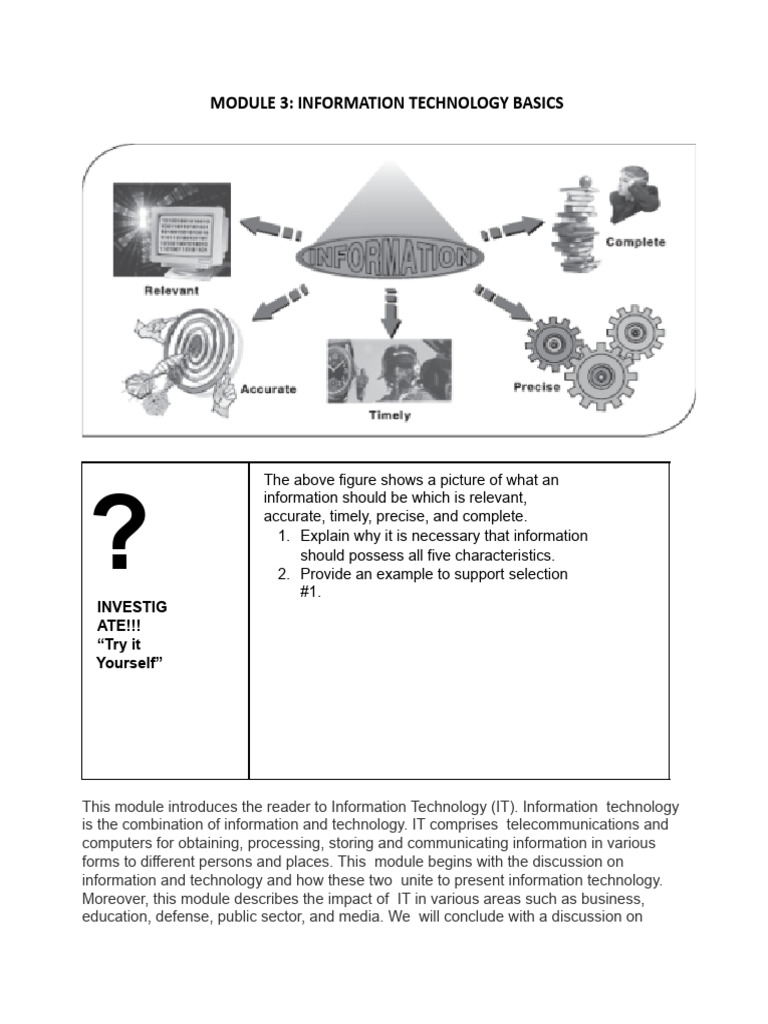 Module 3 - Information Technology Basics | PDF