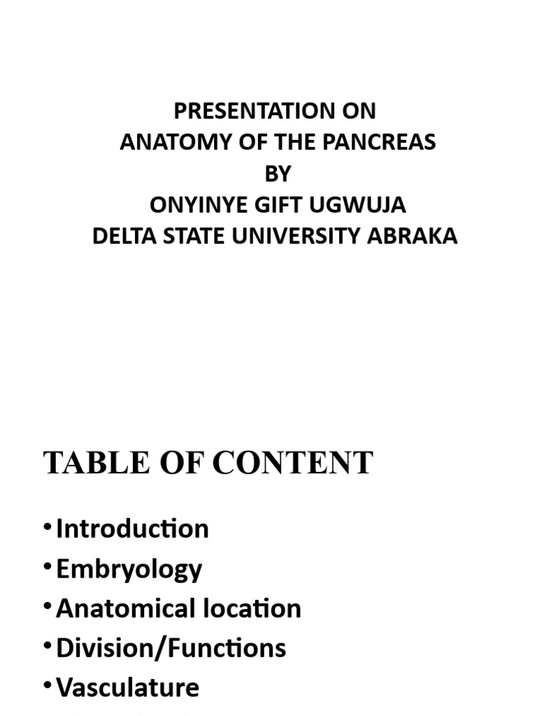 Anatomy of Pancreas | PDF