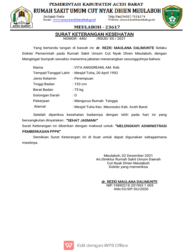 Surat Kes 2021 | PDF | Kesehatan Holistik